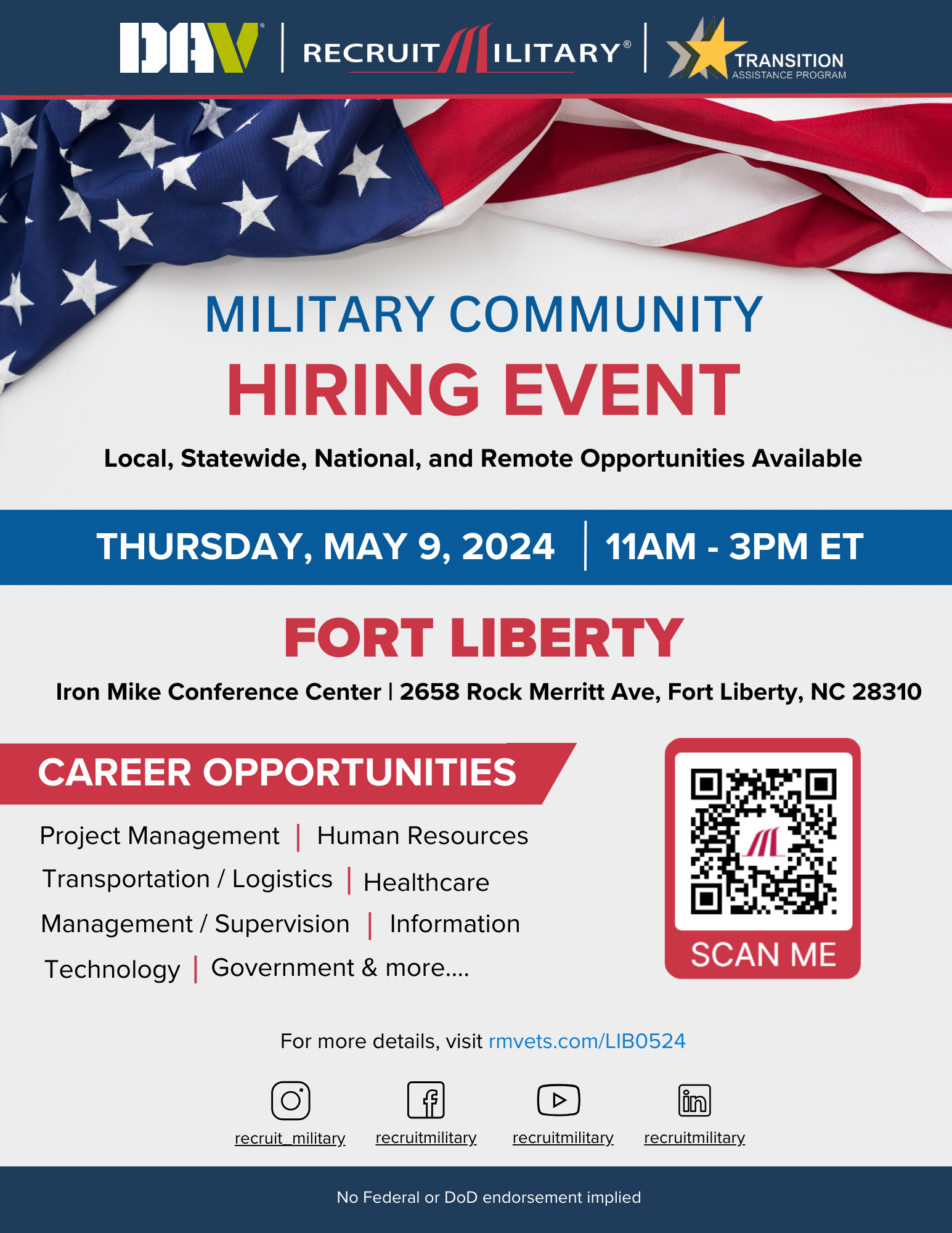 RecruitMilitary Fort Liberty Hiring Event | Military Affairs Council